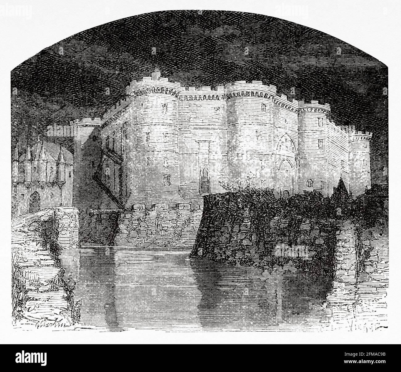 The Bastille during the French Revolution, Pris. France. Old 19th ...