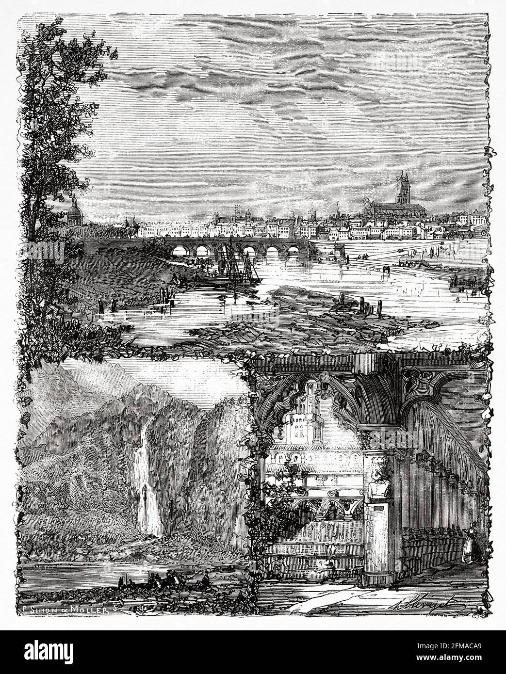 Panoramic general view of Toulouse. Lac d'Oo, lake near Luchon. France ...