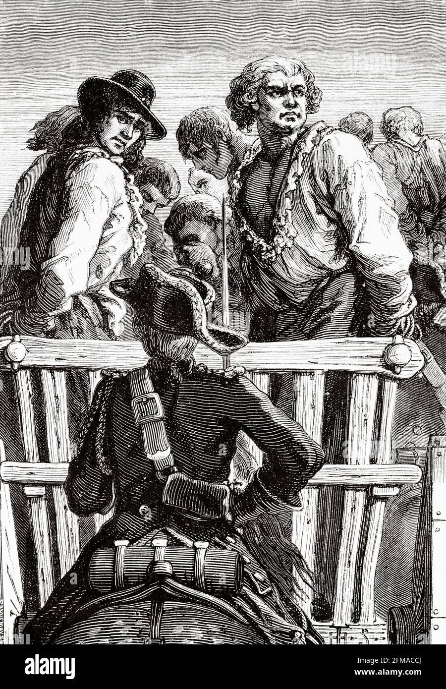 Georges Danton and Camille Desmoulins on the way to the guillotine ...