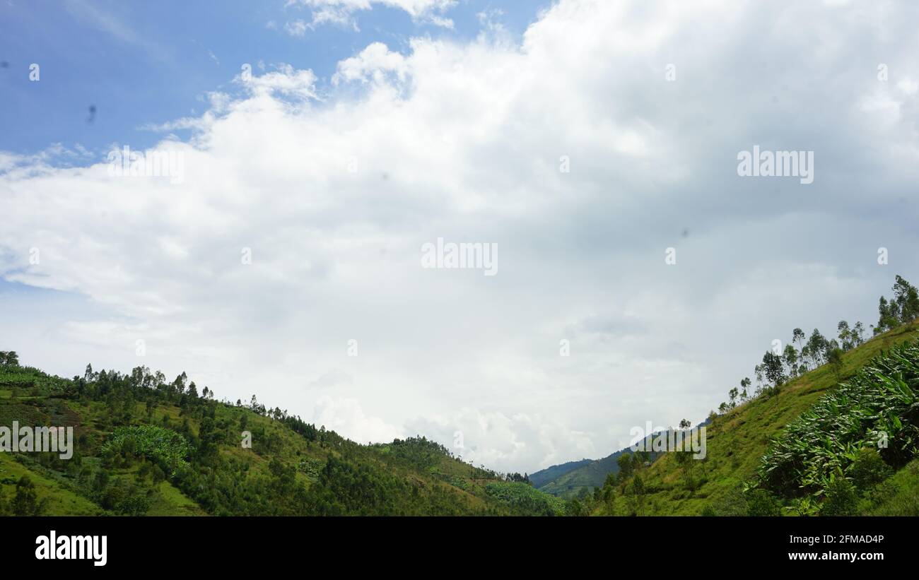 mountaint and hills with blue sky of africa in rwanda Stock Photo - Alamy