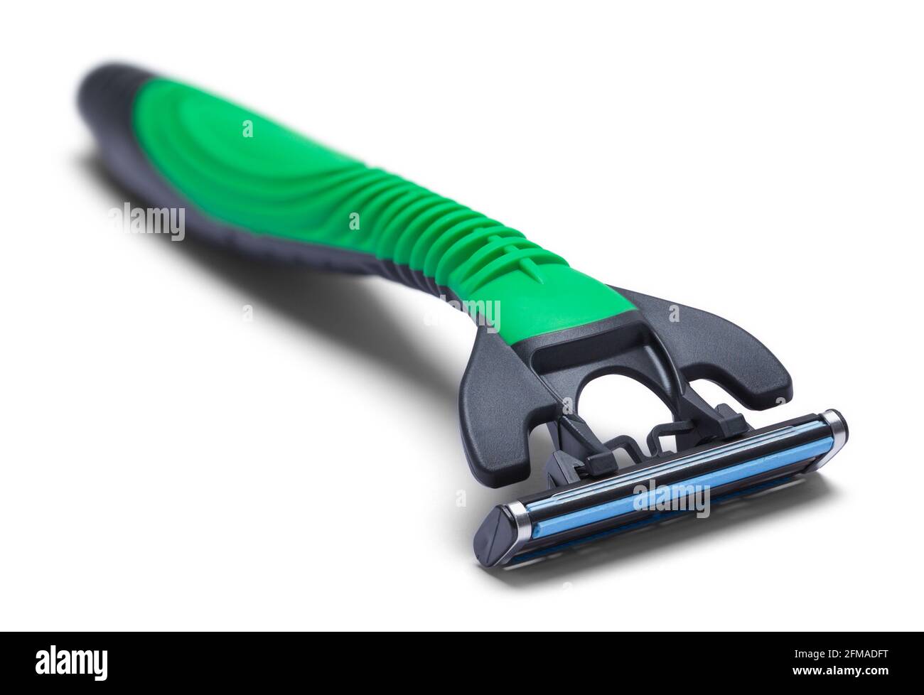Mens Green shaving Razor Cut Out Front View Stock Photo - Alamy