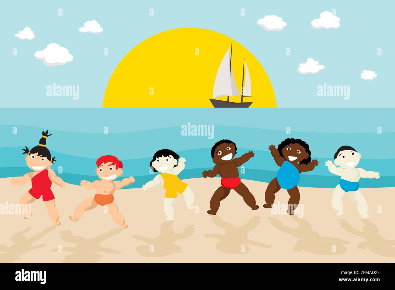 Funny beach scene Stock Vector Images - Alamy