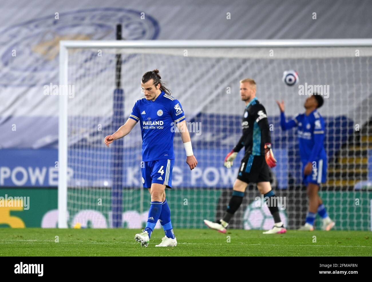Leicester citys caglar soyuncu reacts hi-res stock photography and ...