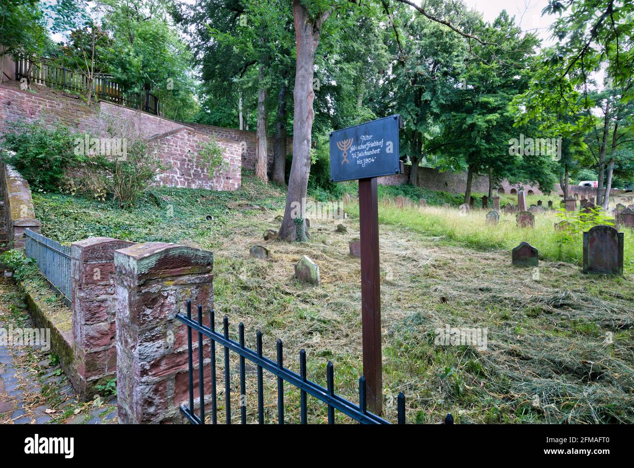 Old Jewish cemetery, city wall, cemetery, Middle Ages, green area ...
