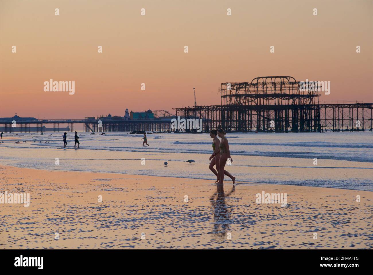 Brighton seafront swimmers hi-res stock photography and images - Alamy