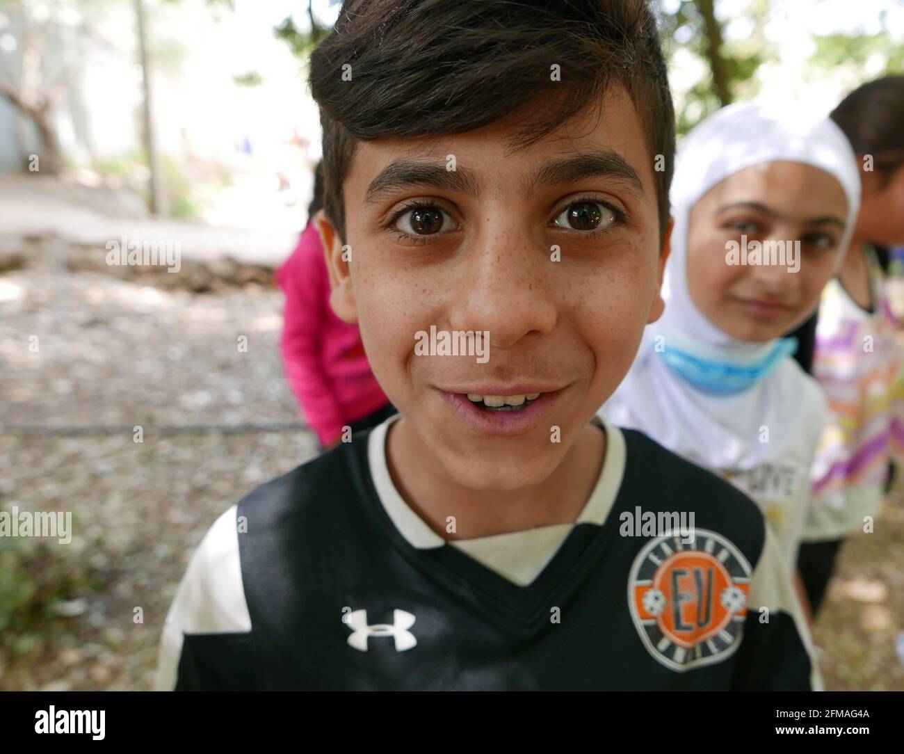 About 14 years old boy in Ketermaya Syrian Refugees Camp in Chouf ...