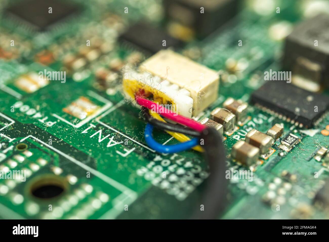 Dirty and dusty microcircuit inside the laptop, reason for poor ...