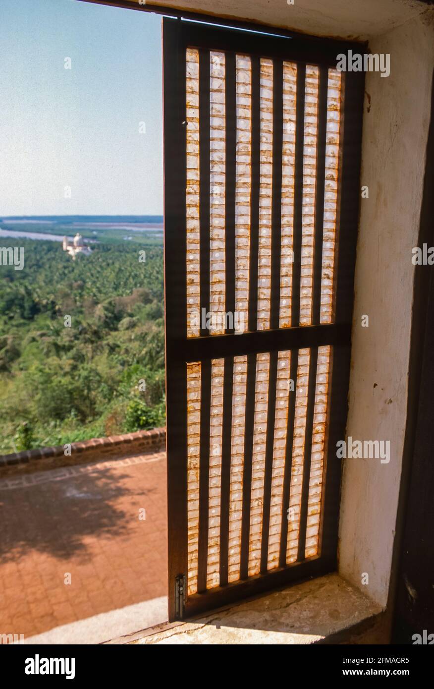 GOA, INDIA - Oyster shell window, at Capela Do Monte, in Old Goa Stock ...