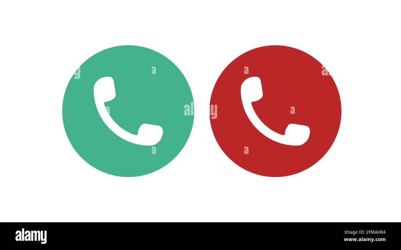 Phone Icon Set. Green and red phone icon. Call icon set Stock Vector ...
