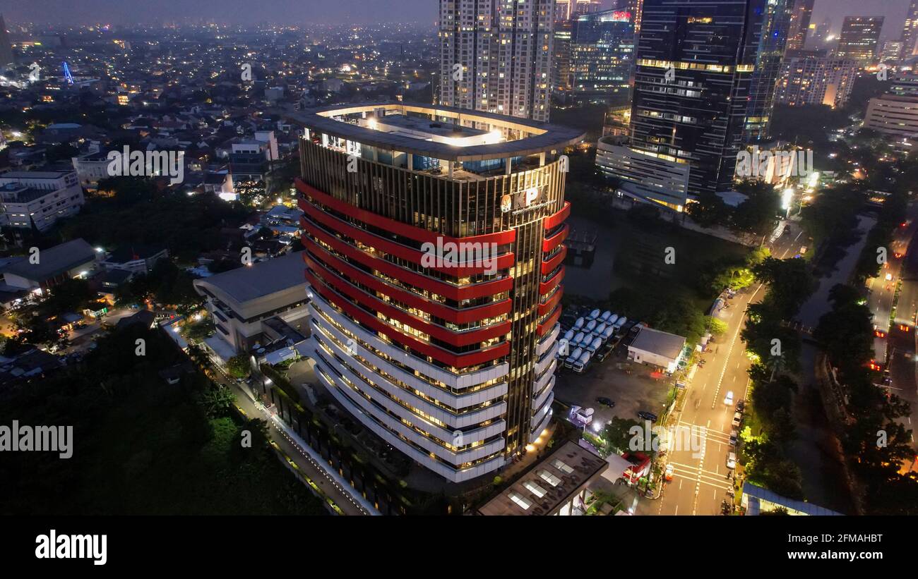 Aerial view of Corruption Eradication Commision Building of Indonesiaor ...
