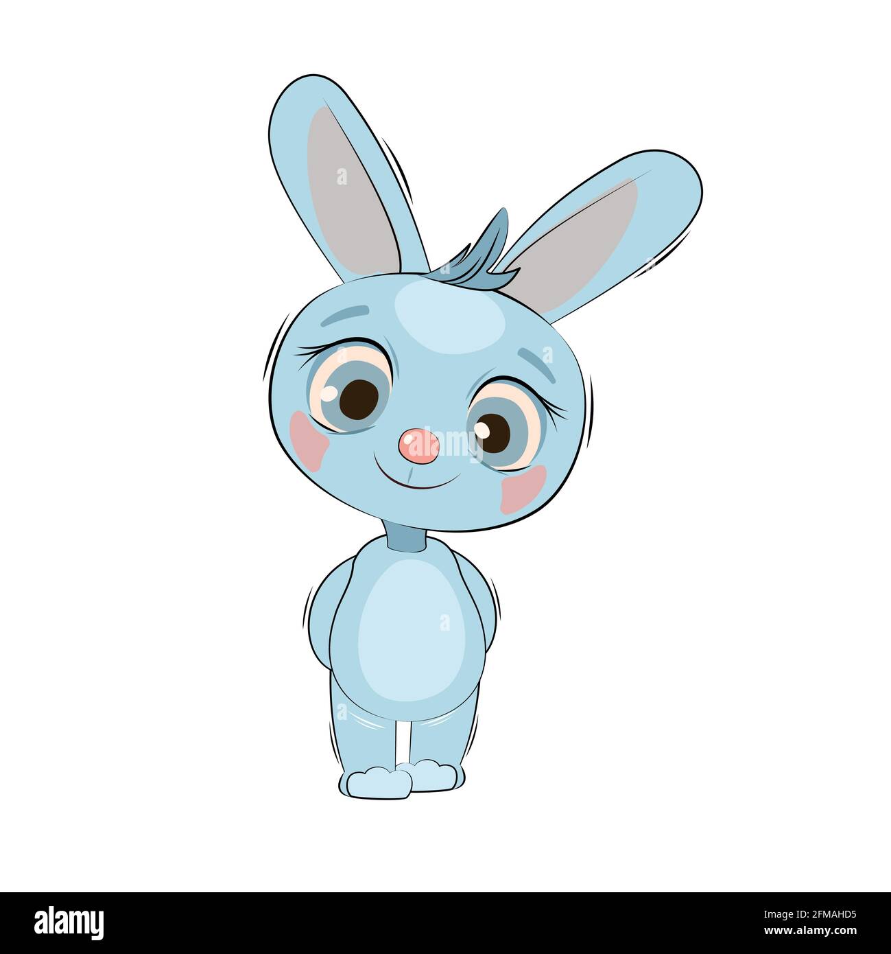 Little baby hare, rabbit. Isolated object on a white background ...