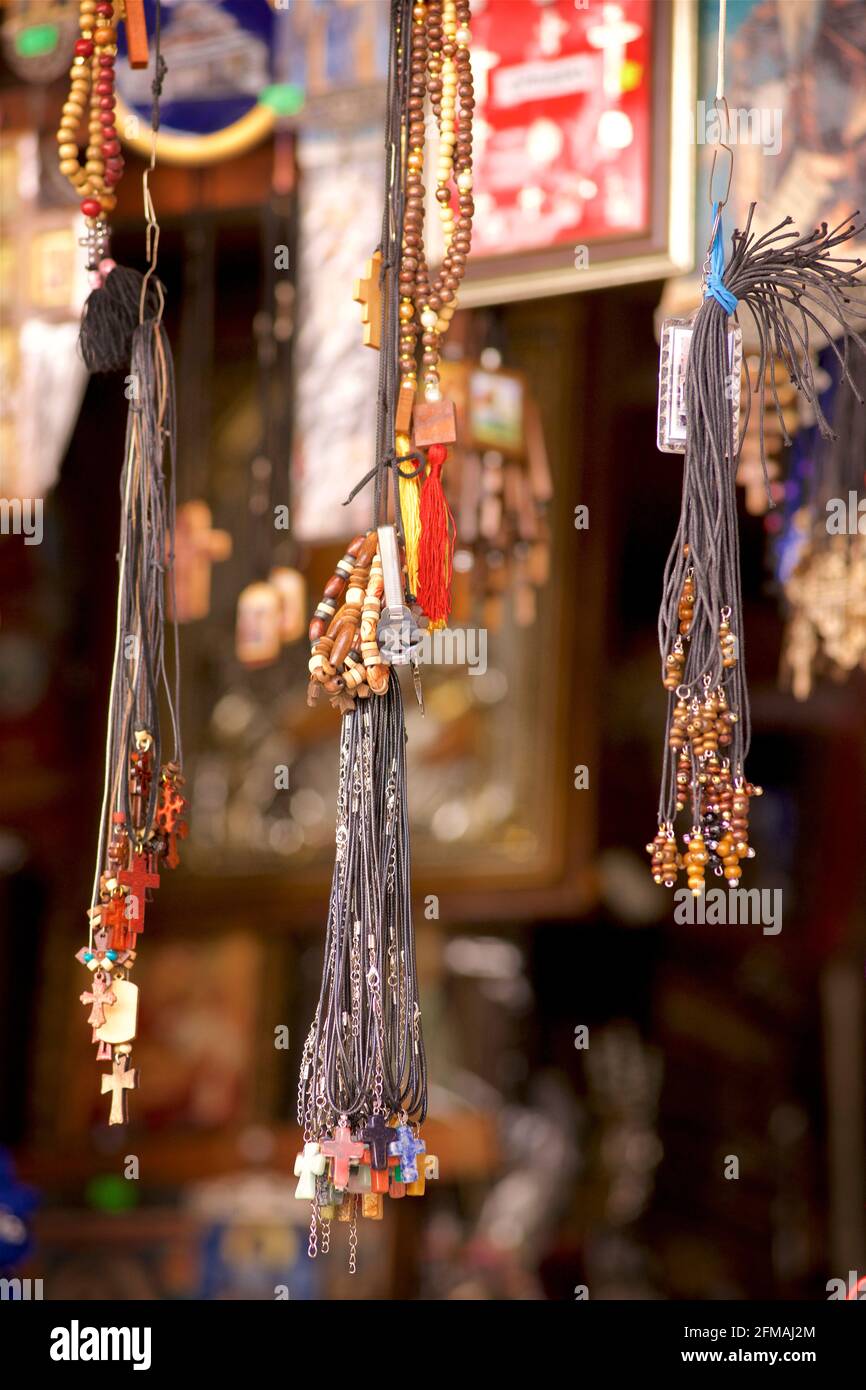 Souvenirs and talismans for sale at Rila Monastery (Bulgarian: Рилски ...