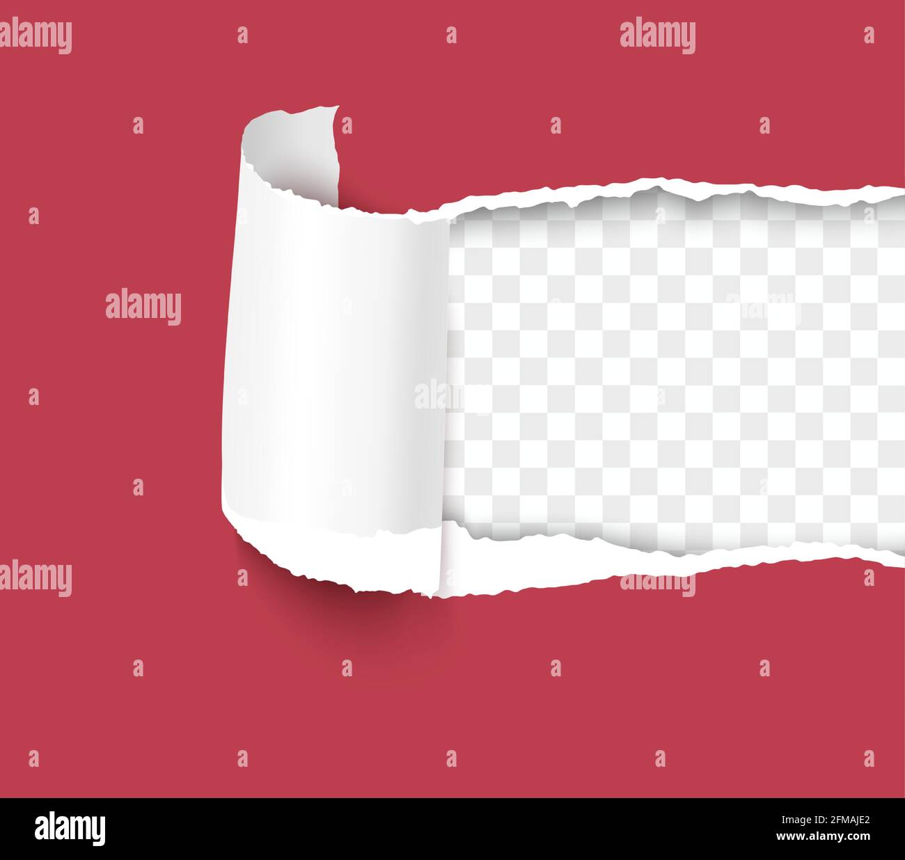 Torn paper. Ripped sheet with curl paper element isolated on ...