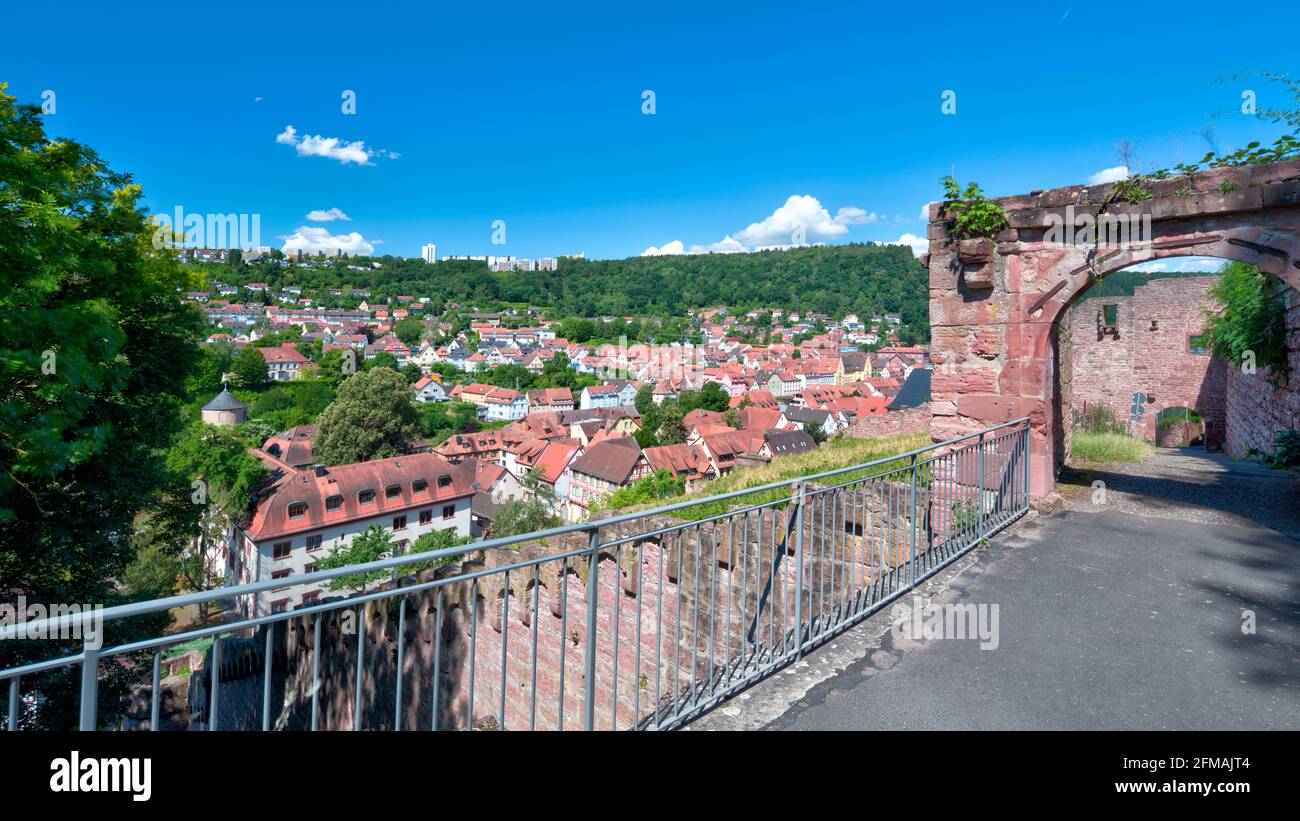 Entrance to the castle, Wertheim Castle, panoramic view, Wertheim ...