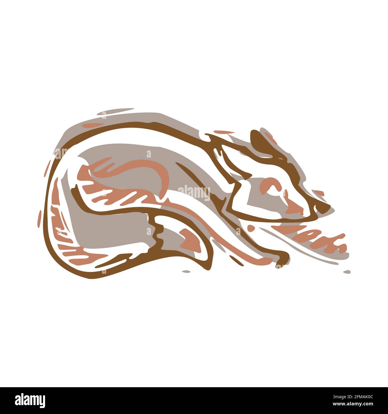 Naive carved fox block print motif icon. Cute rustic folk silhouette ...