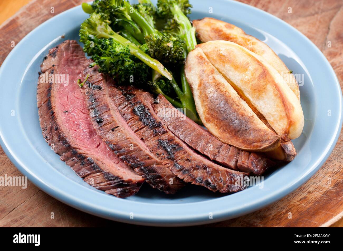 rare flank steak for supper Stock Photo - Alamy