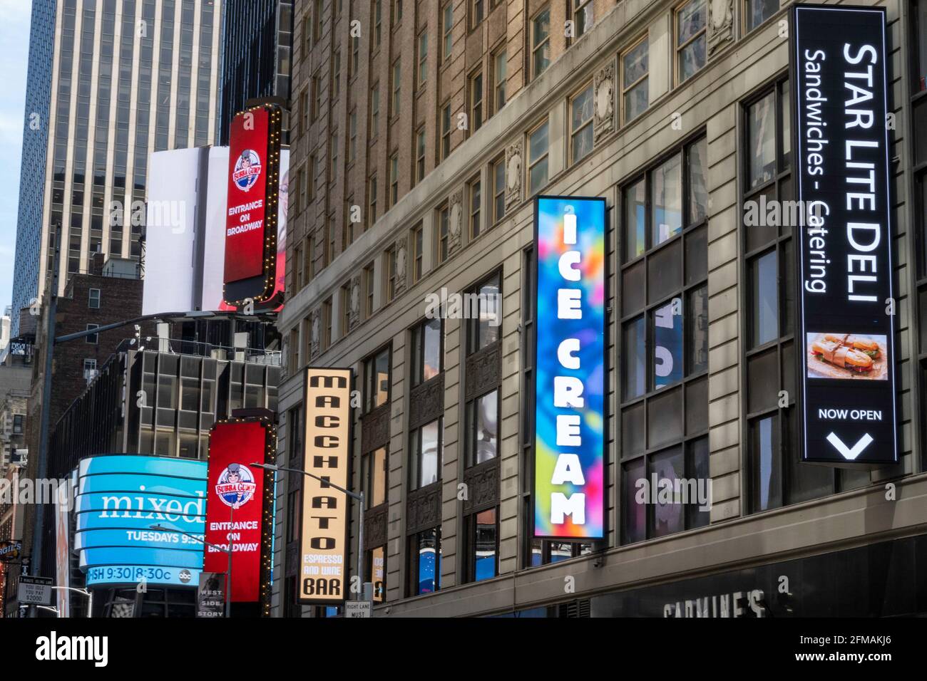 Advertising signs in the theater district, Times Square, New York City ...