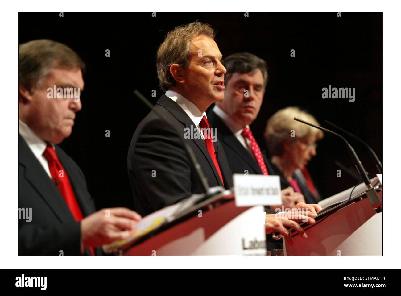 Tony Blair and Gordon Brown and the cabinet launch the Labour Party ...