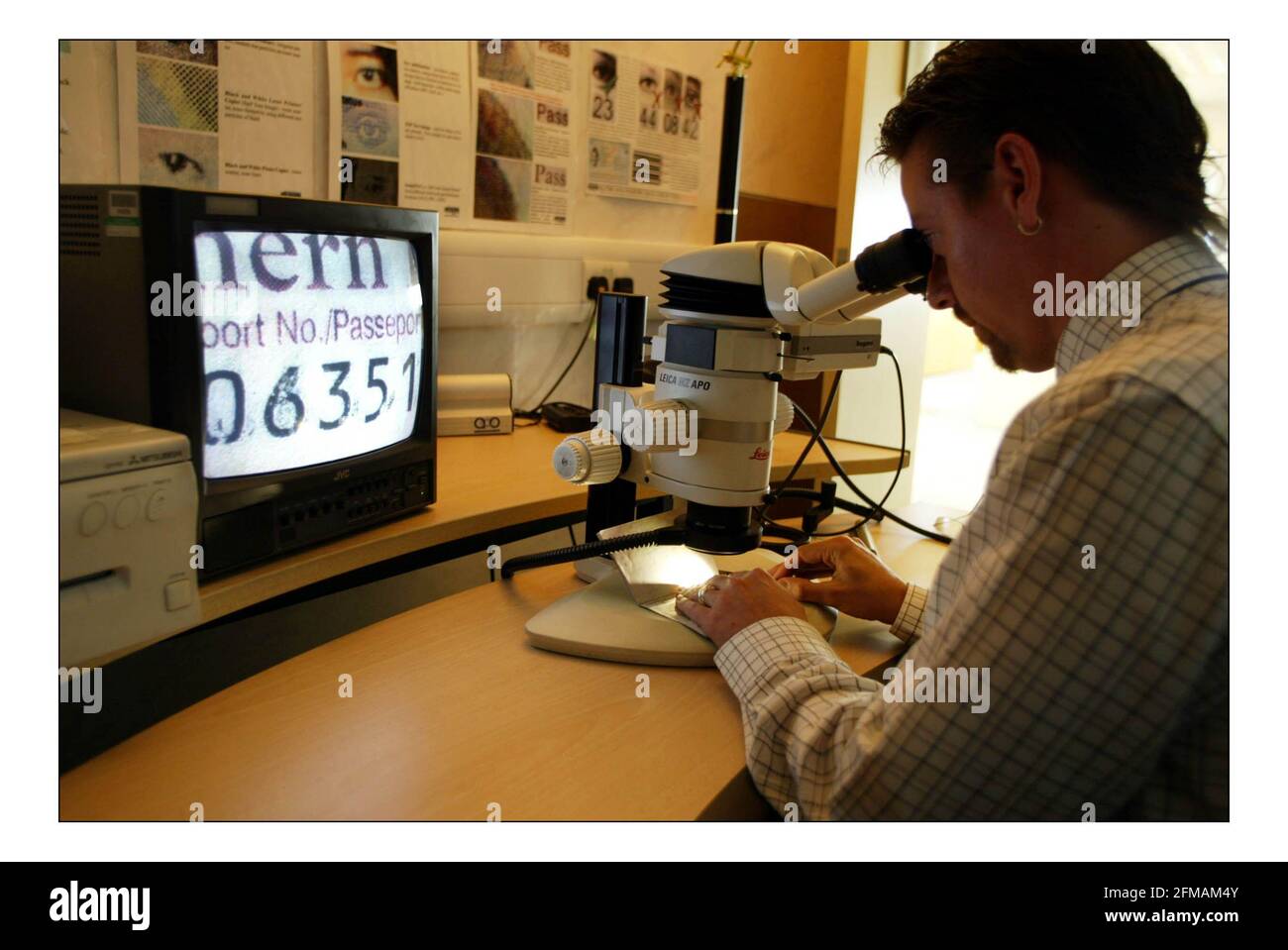 The National Document Fraud Unit based near Heathrow. Staff use the ...