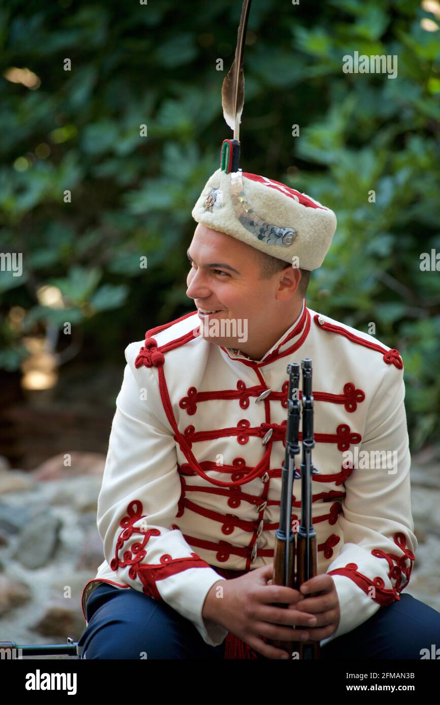 A soldier in Presidential Guard uniform. After the changing of the ...