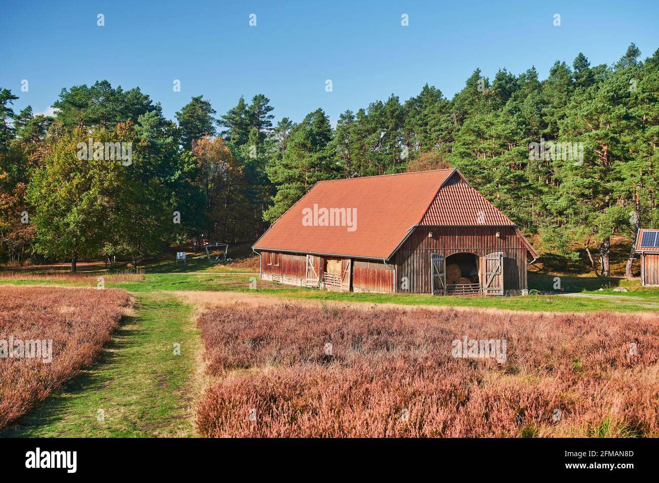 Landscape in the Lüneburg Heath, between Amelinghausen, Drögenindorf ...