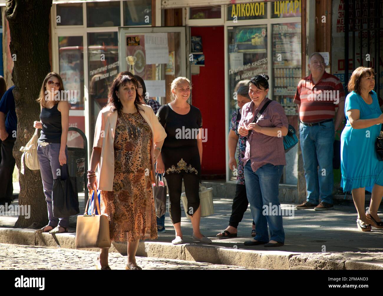 Bulgarian pedestrians in a busy street, Sofia, Bulgaria Stock Photo - Alamy