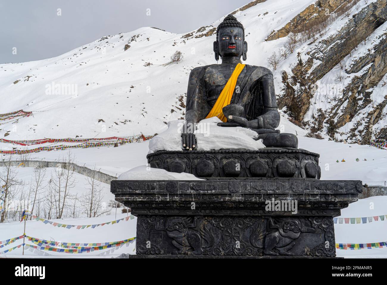 Sakyamuni Buddha statue in the pilgrimage town of Muktinath at an ...