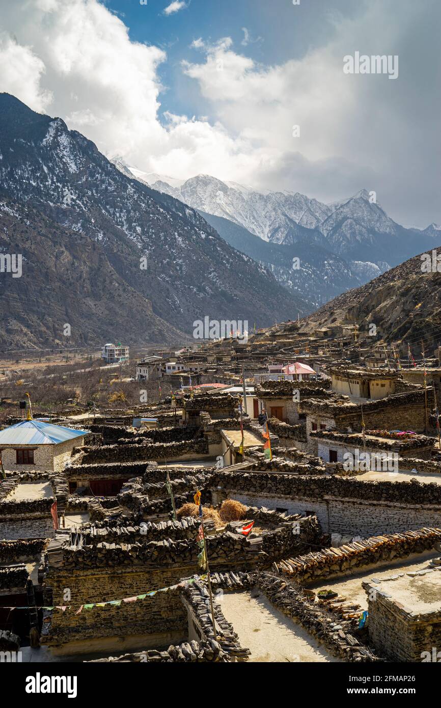 Mountain village of Marpha, Mustang, Nepal Stock Photo - Alamy