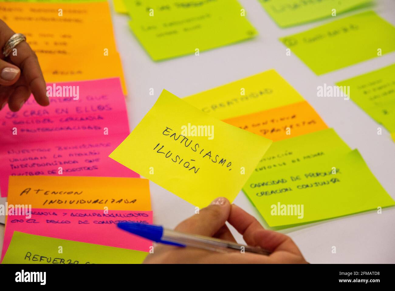 important notes to remember in a Working meeting Stock Photo - Alamy