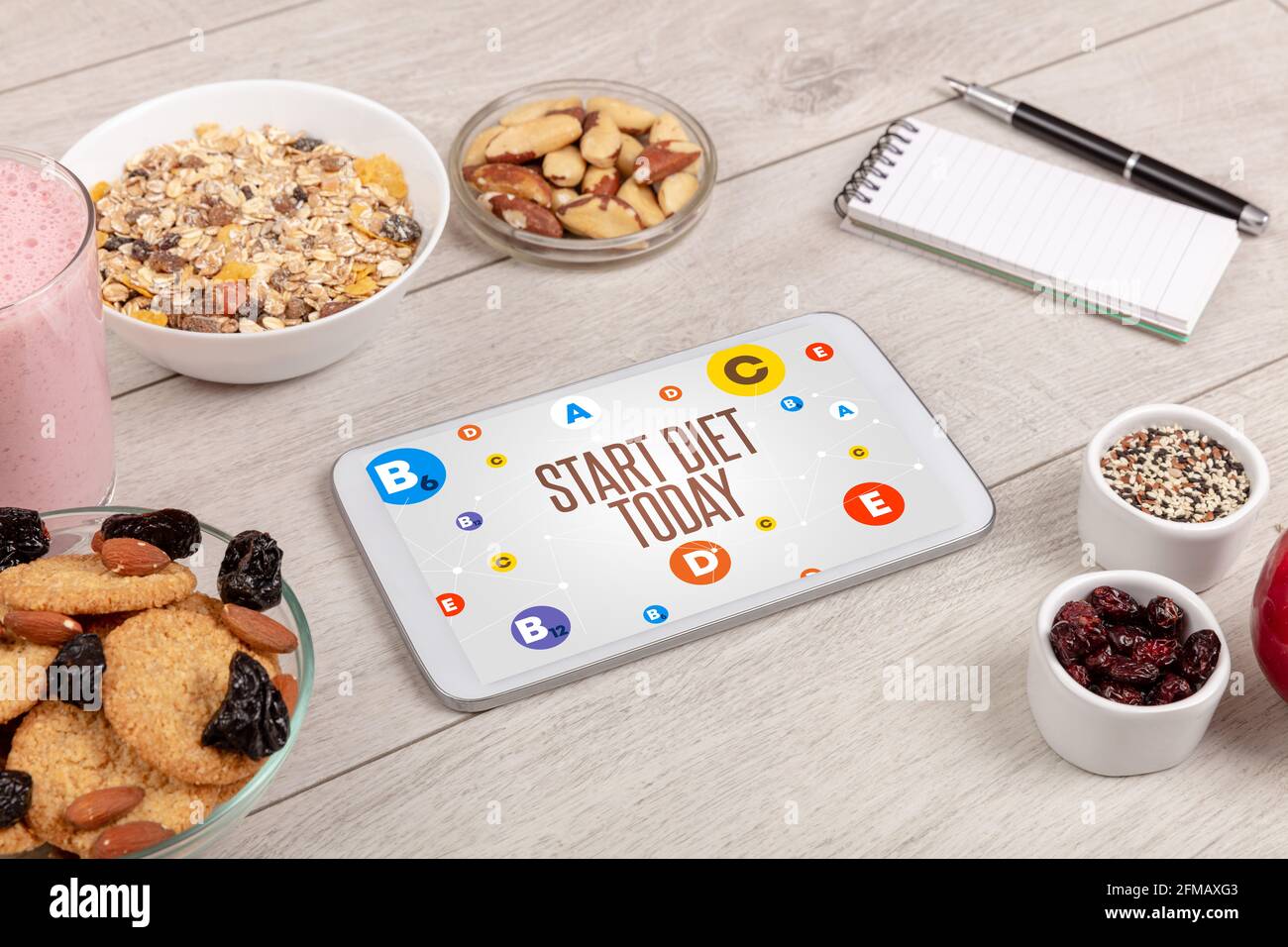 Healthy Tablet Pc compostion concept Stock Photo - Alamy