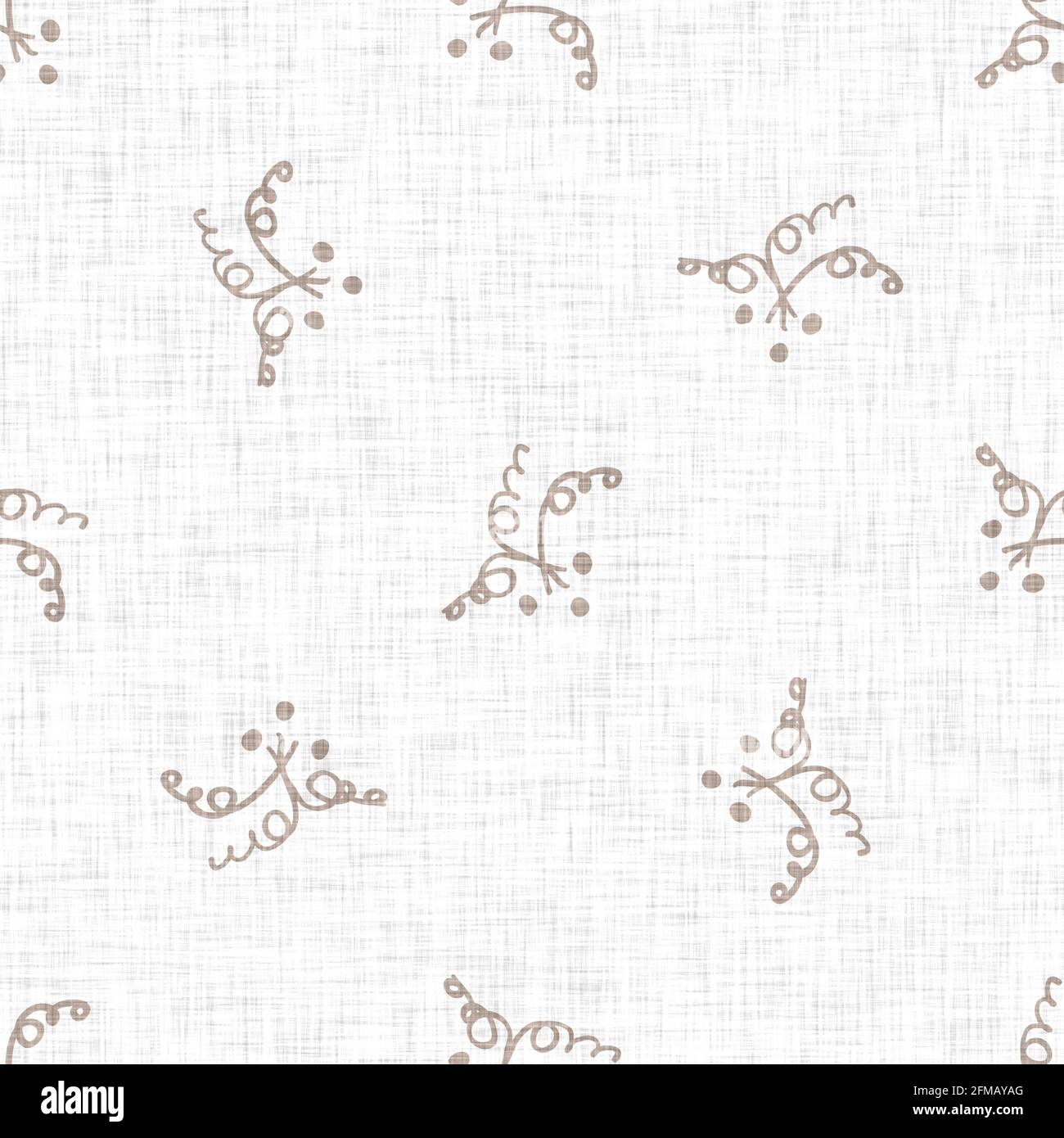 Seamless minimalist doodle flower pattern background. Calm two tone ...