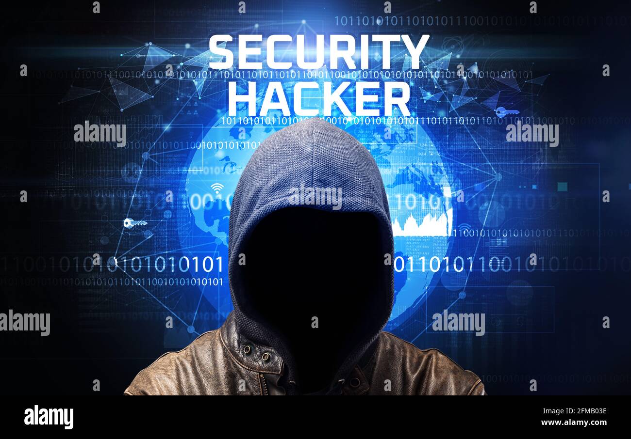 Faceless hacker at work, security concept Stock Photo - Alamy