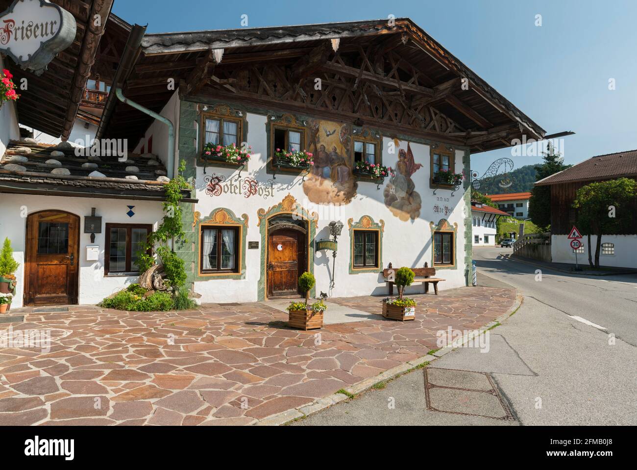 traditional houses in Wallgau, Bavaria, Germany Stock Photo - Alamy