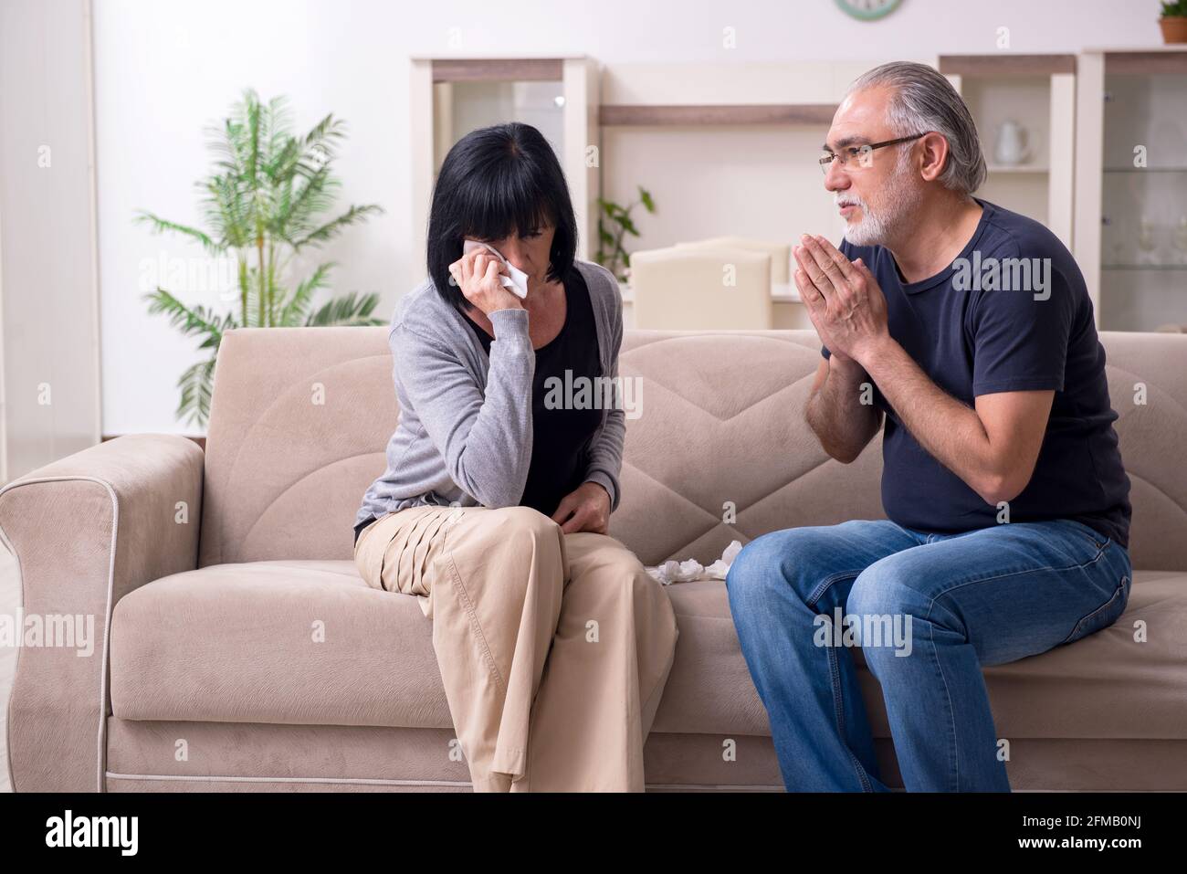 Old couple having argument at the home Stock Photo - Alamy