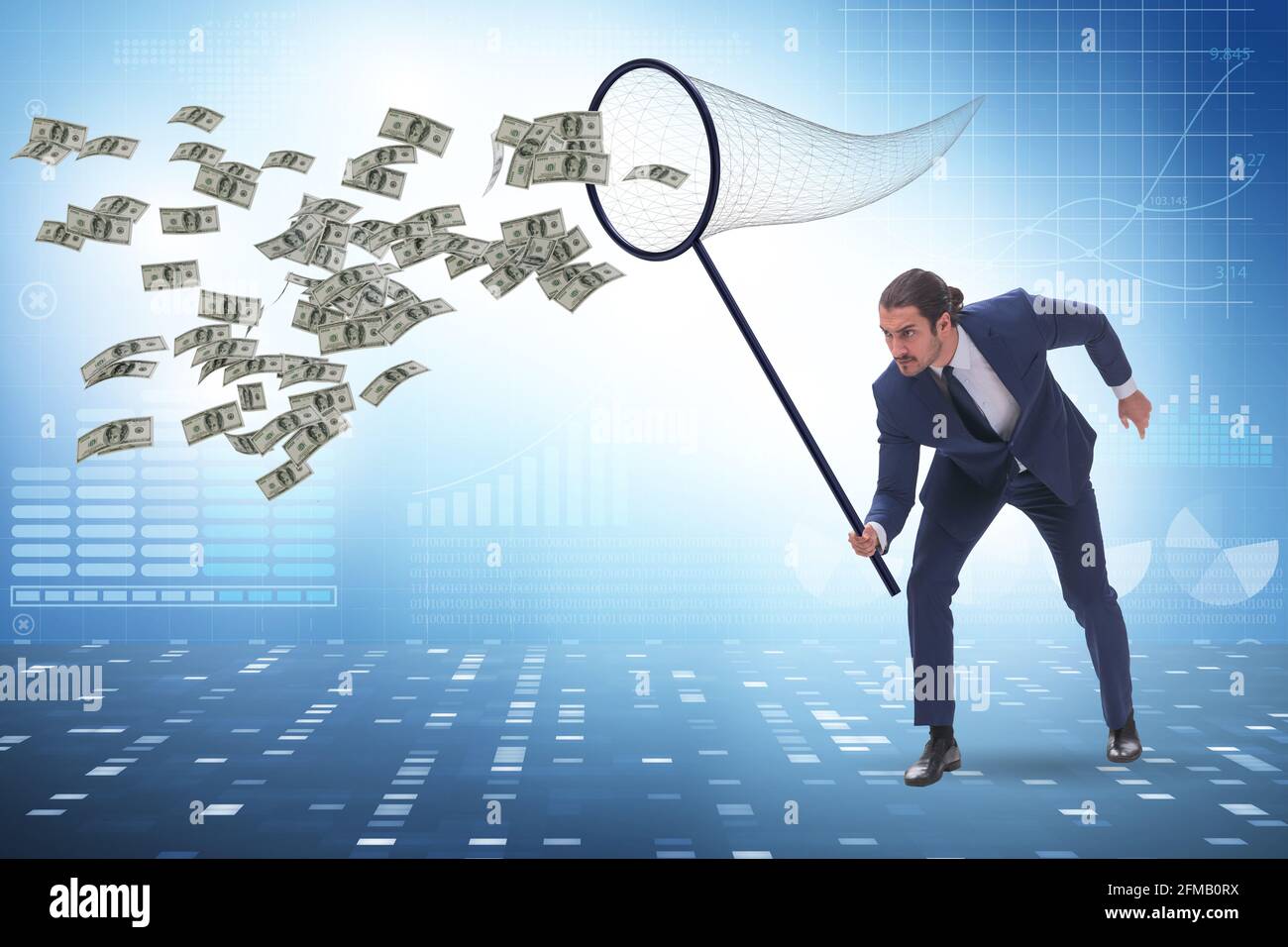 Capturing money with net hi-res stock photography and images - Alamy