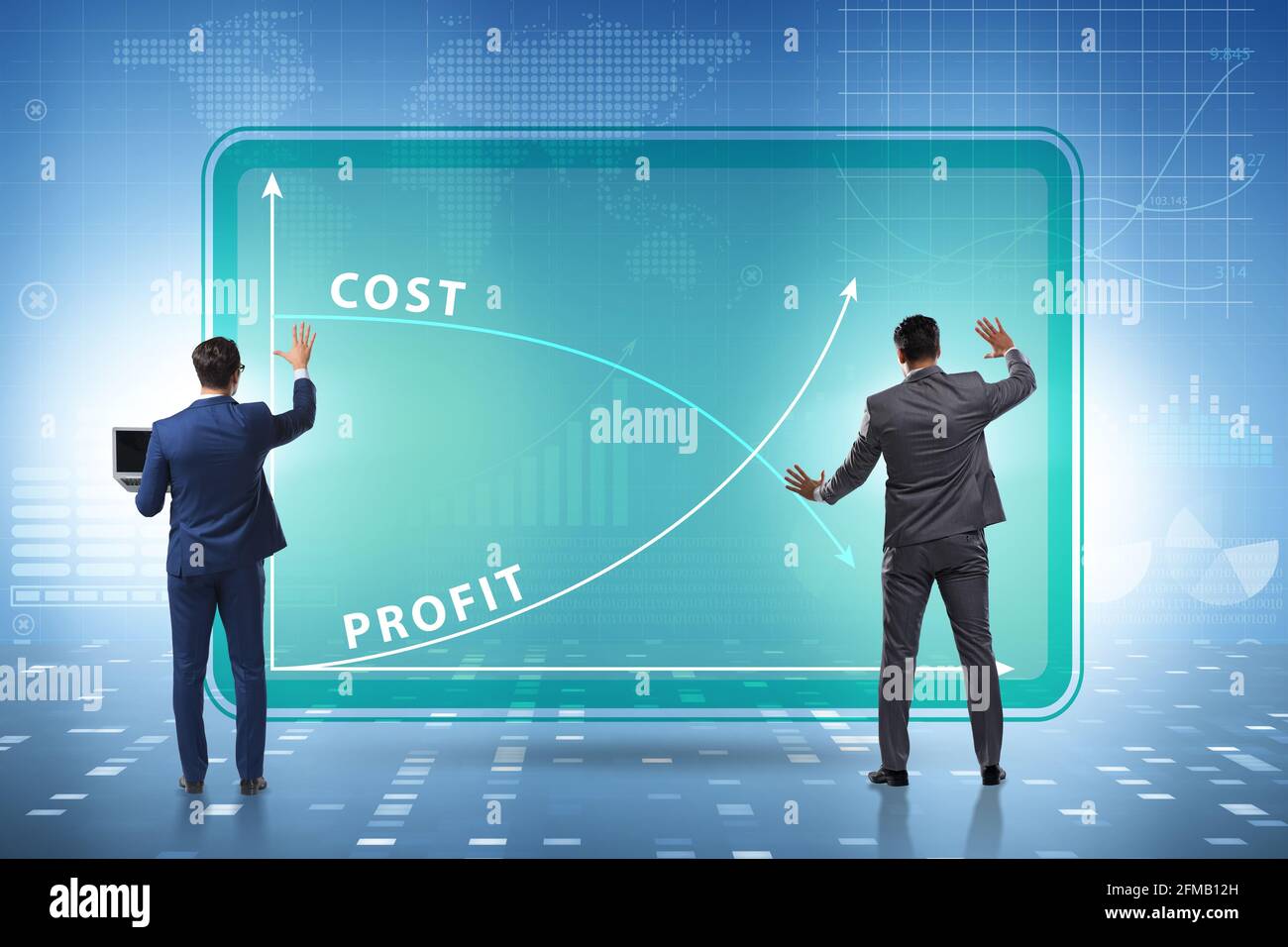 Concept of proft and loss with the businessman Stock Photo - Alamy