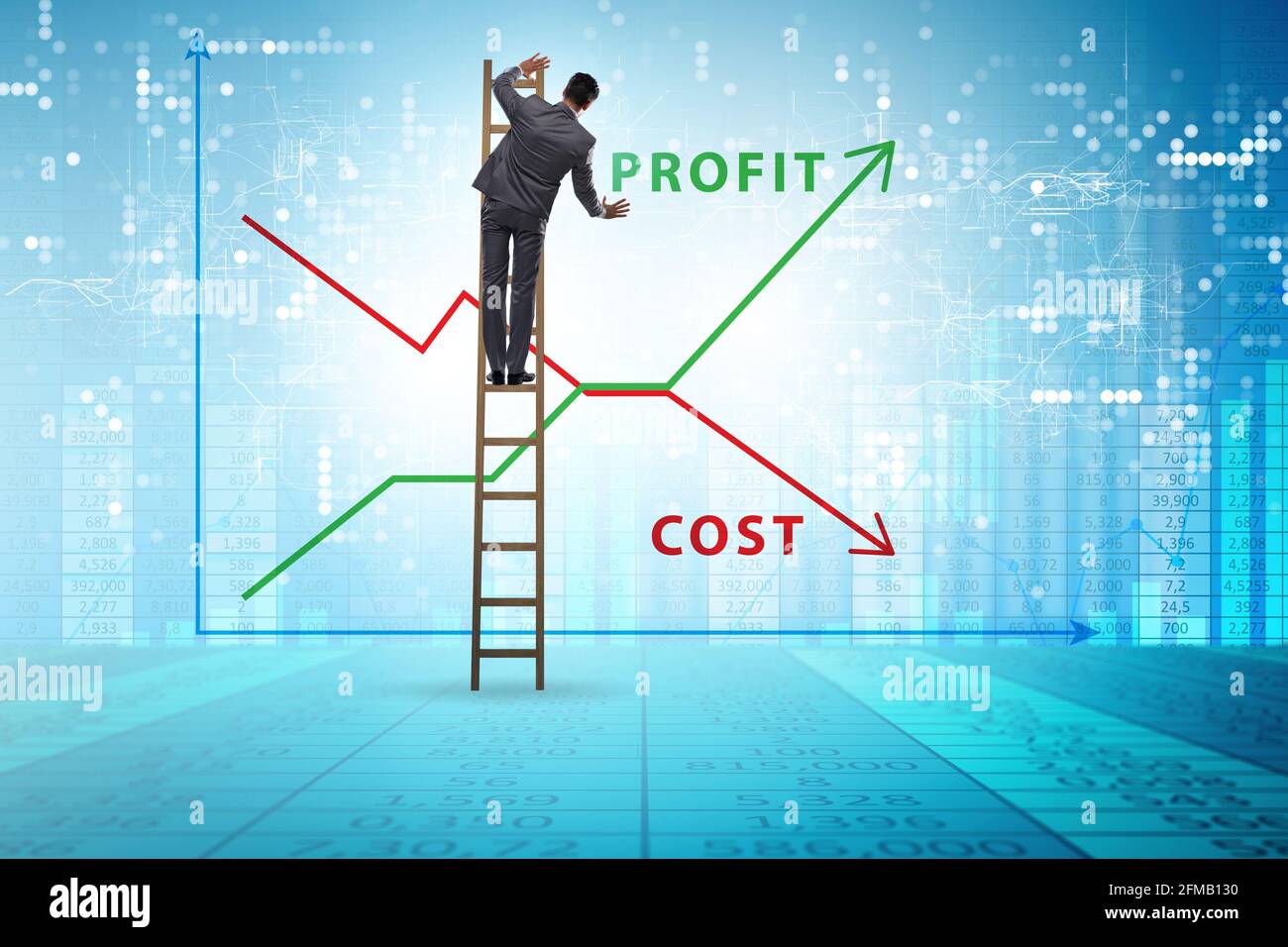 Concept of proft and loss with the businessman Stock Photo - Alamy