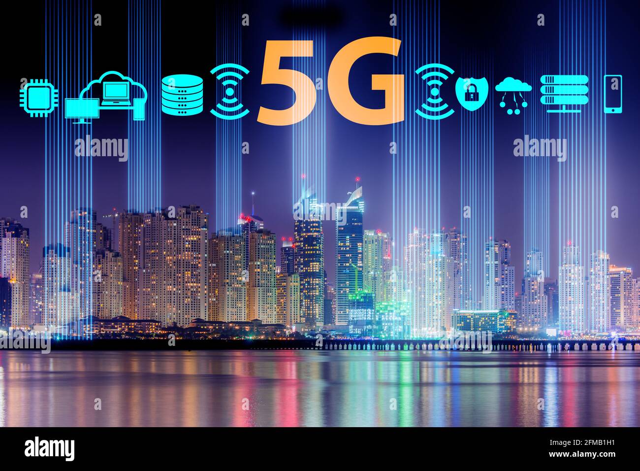 Concept of 5g networks in the large cities Stock Photo - Alamy