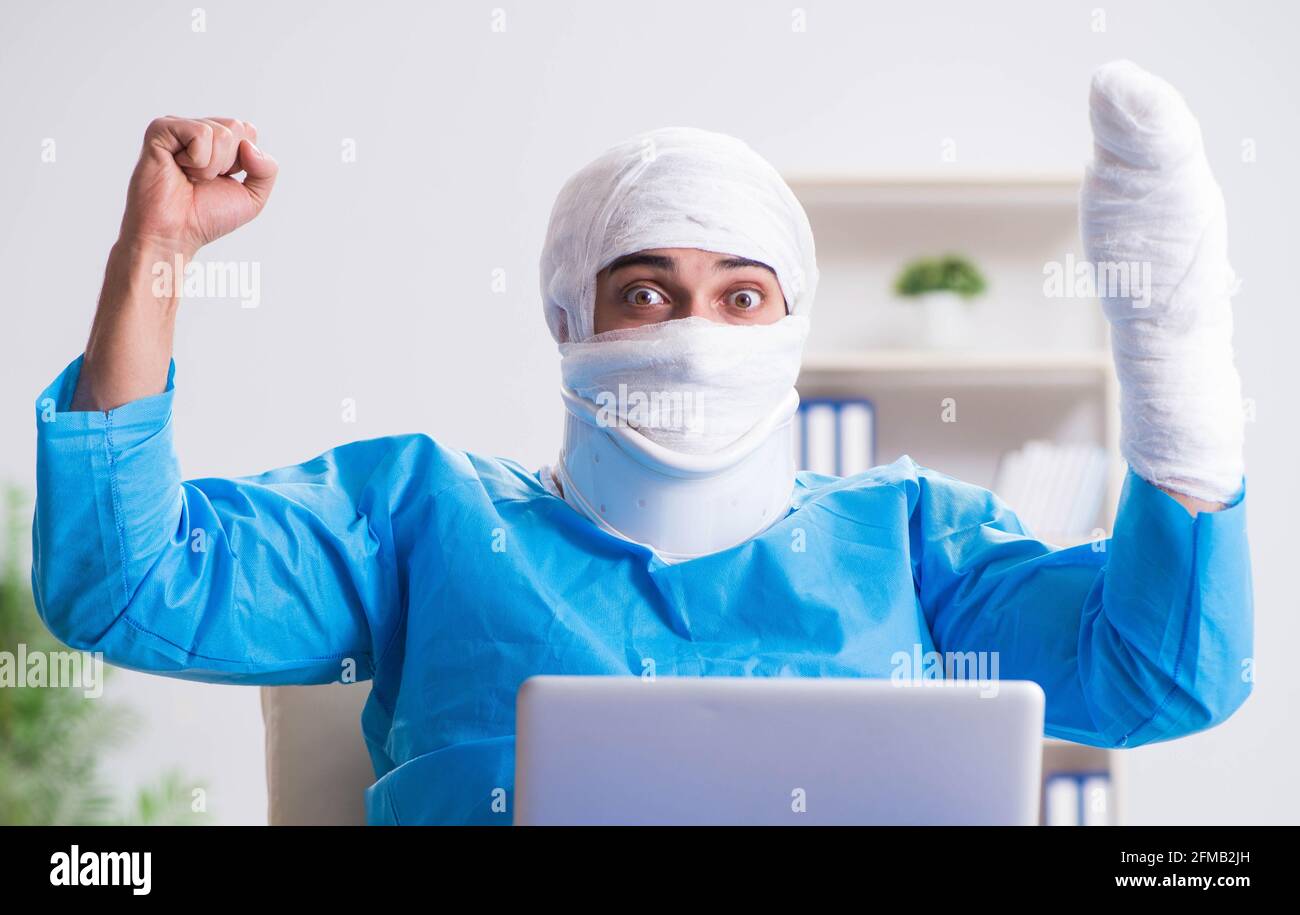 The man suffering from multiple broken bones and fractures Stock Photo ...