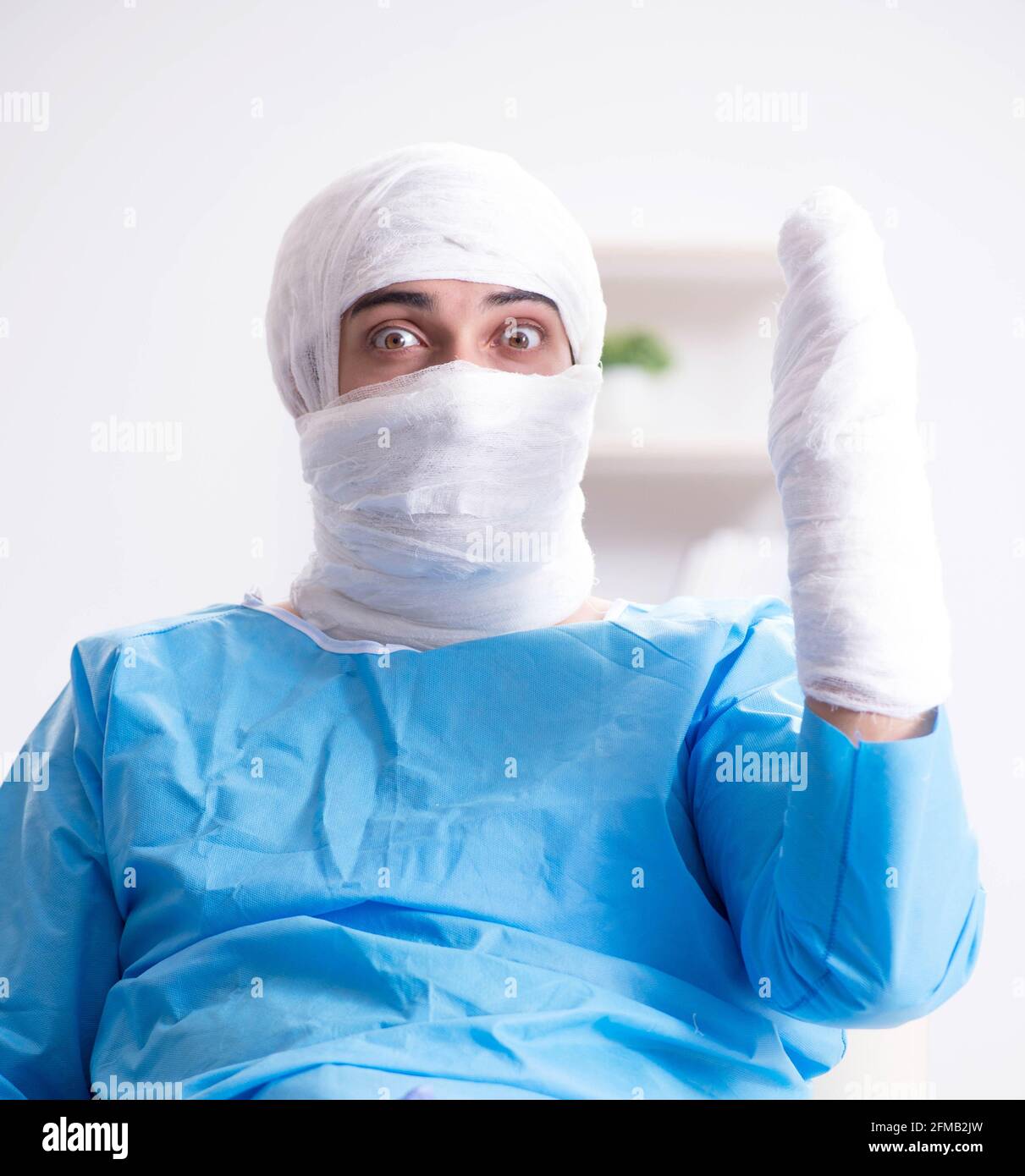 The man suffering from multiple broken bones and fractures Stock Photo ...