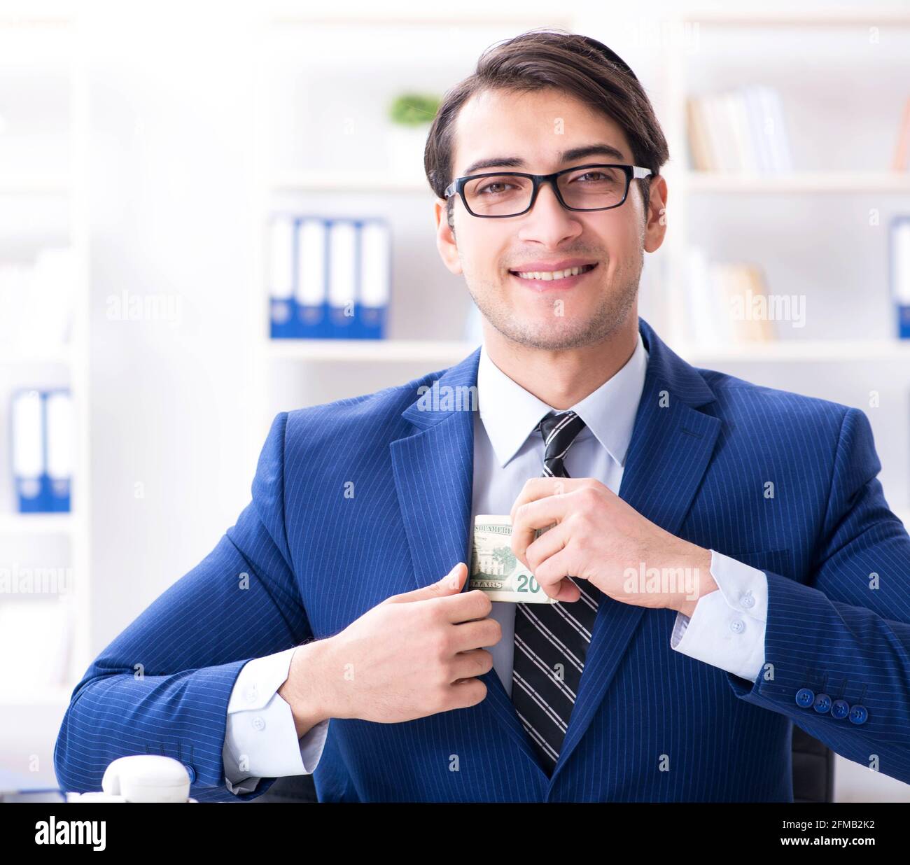 The businessman receiving his salary and bonus Stock Photo - Alamy