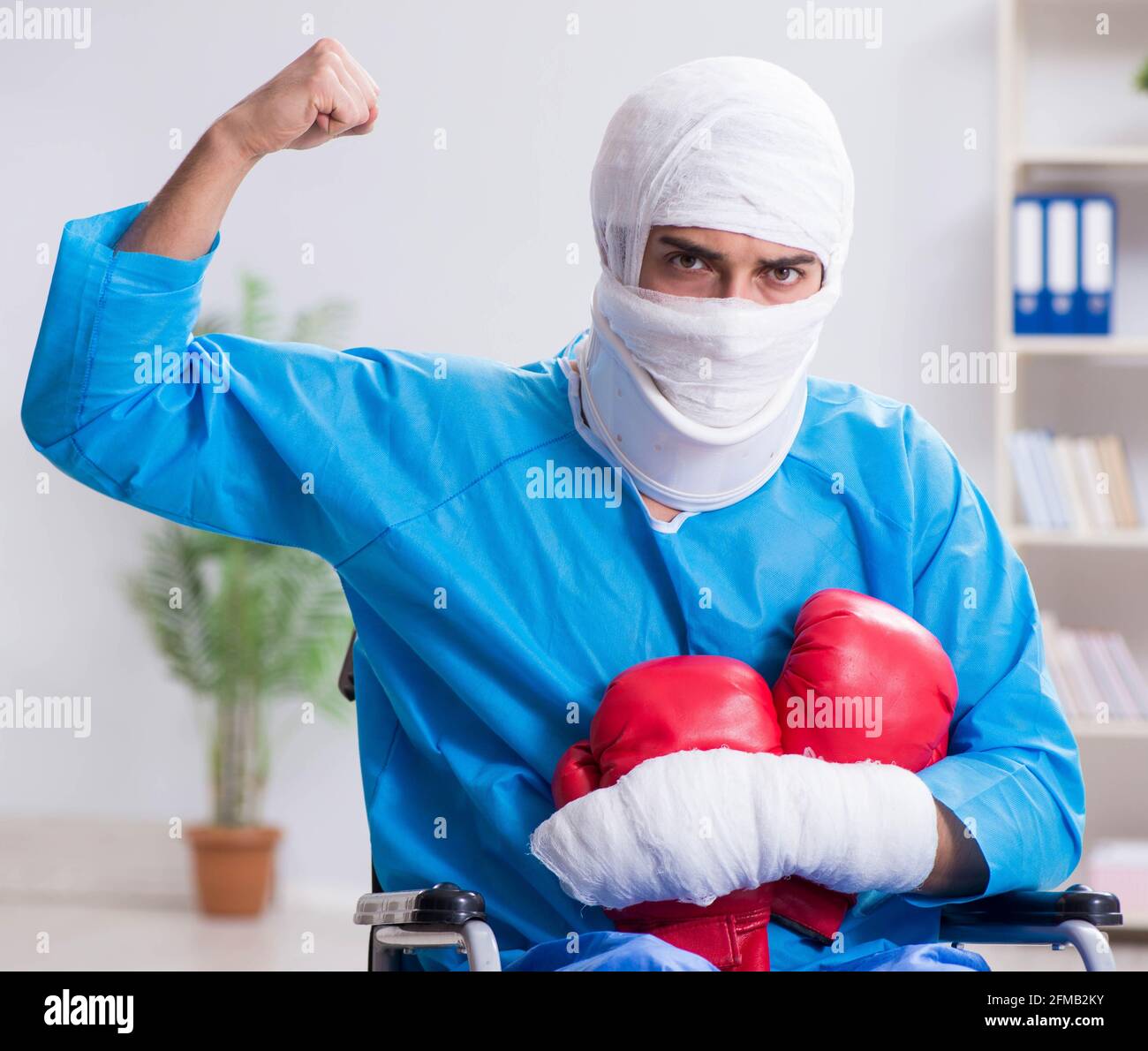 The injured boxer recovering in hospital Stock Photo - Alamy