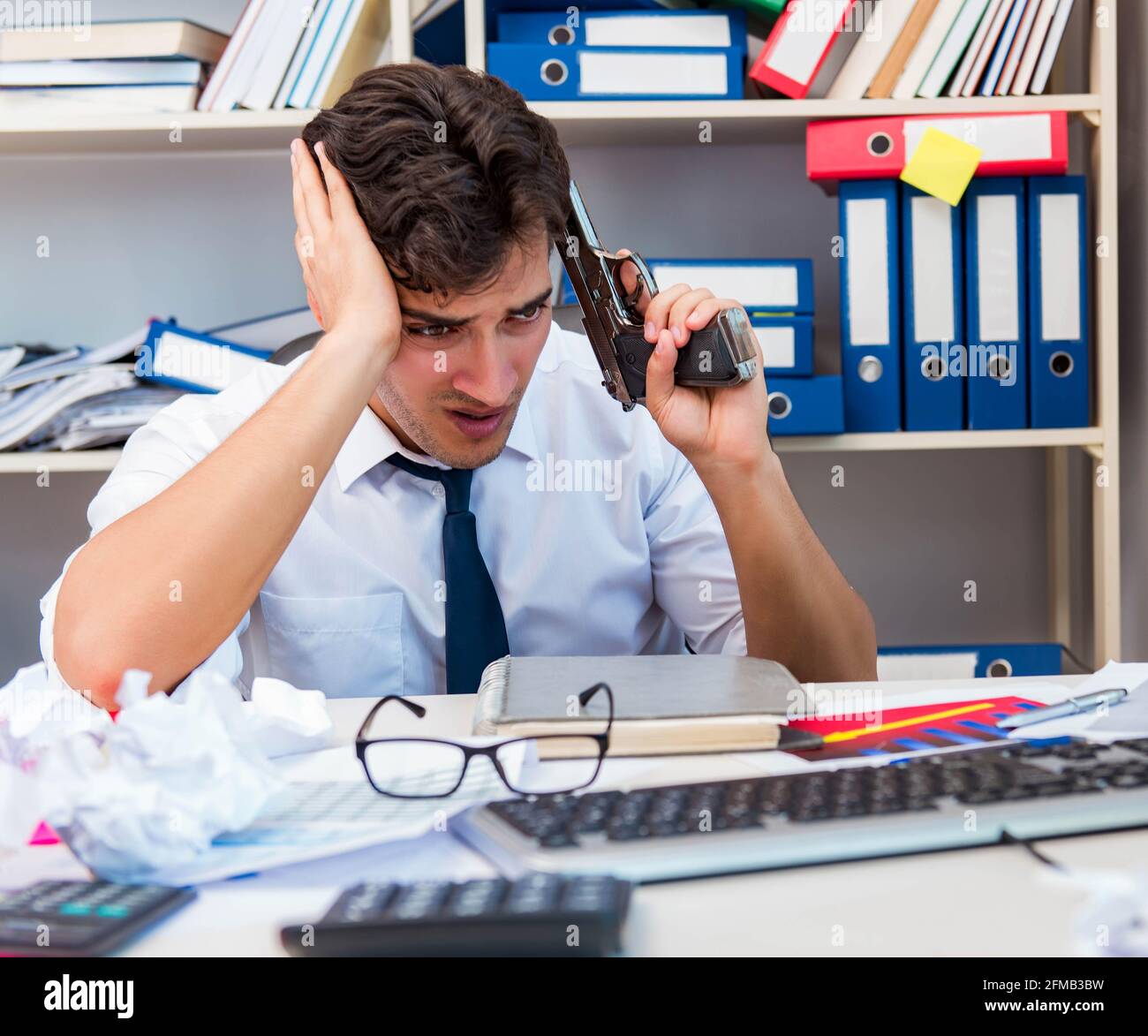 The busy frustrated businessman angry in the office Stock Photo - Alamy