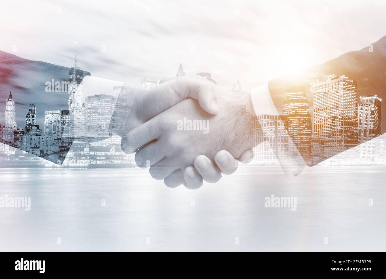 The concept of cooperation with handshake Stock Photo - Alamy