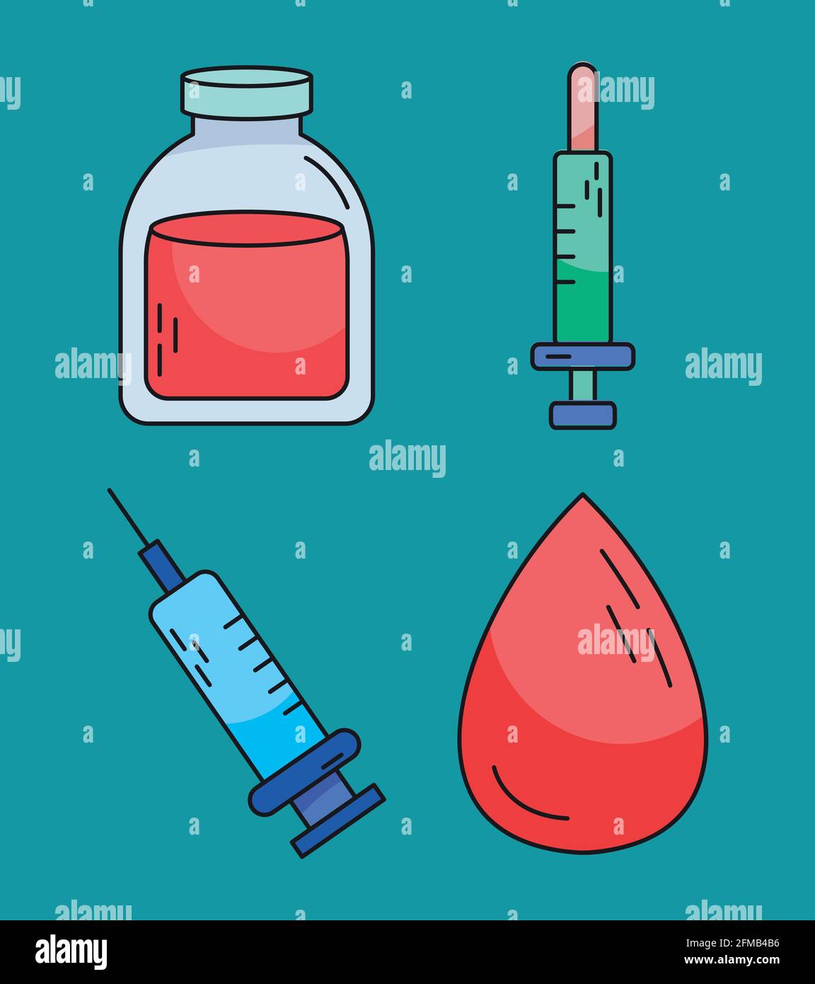 blood and syringes icon set Stock Vector Image & Art - Alamy