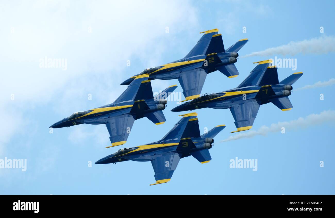Fort Lauderdale, USA. 07th May, 2021. The U.S. Navy Blue Angels perform ...