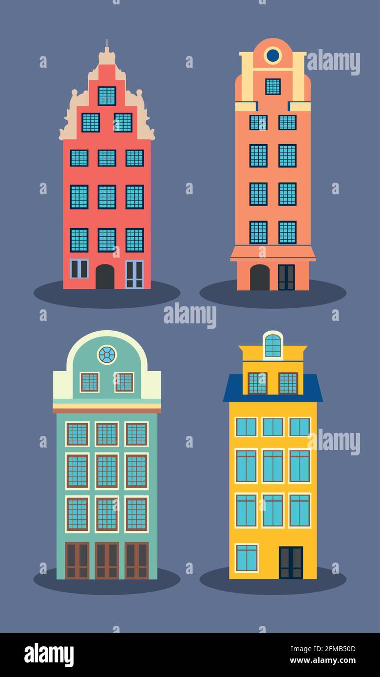 The city with iconic buildings Stock Vector Images - Alamy