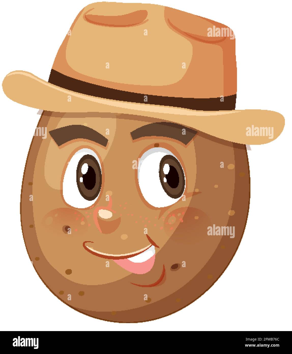 Potato cartoon character with facial expression illustration Stock ...