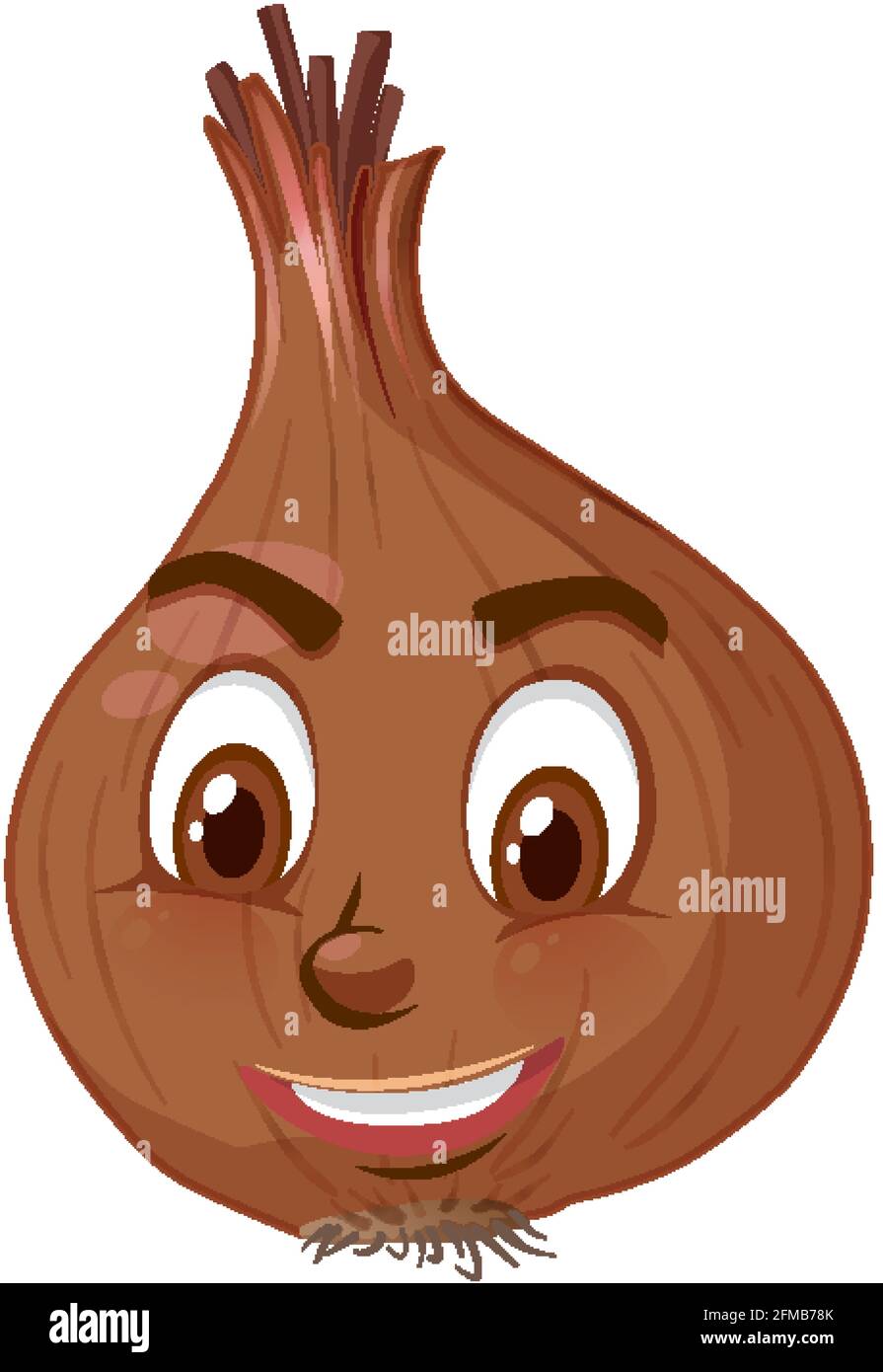 Onion cartoon character with facial expression illustration Stock ...