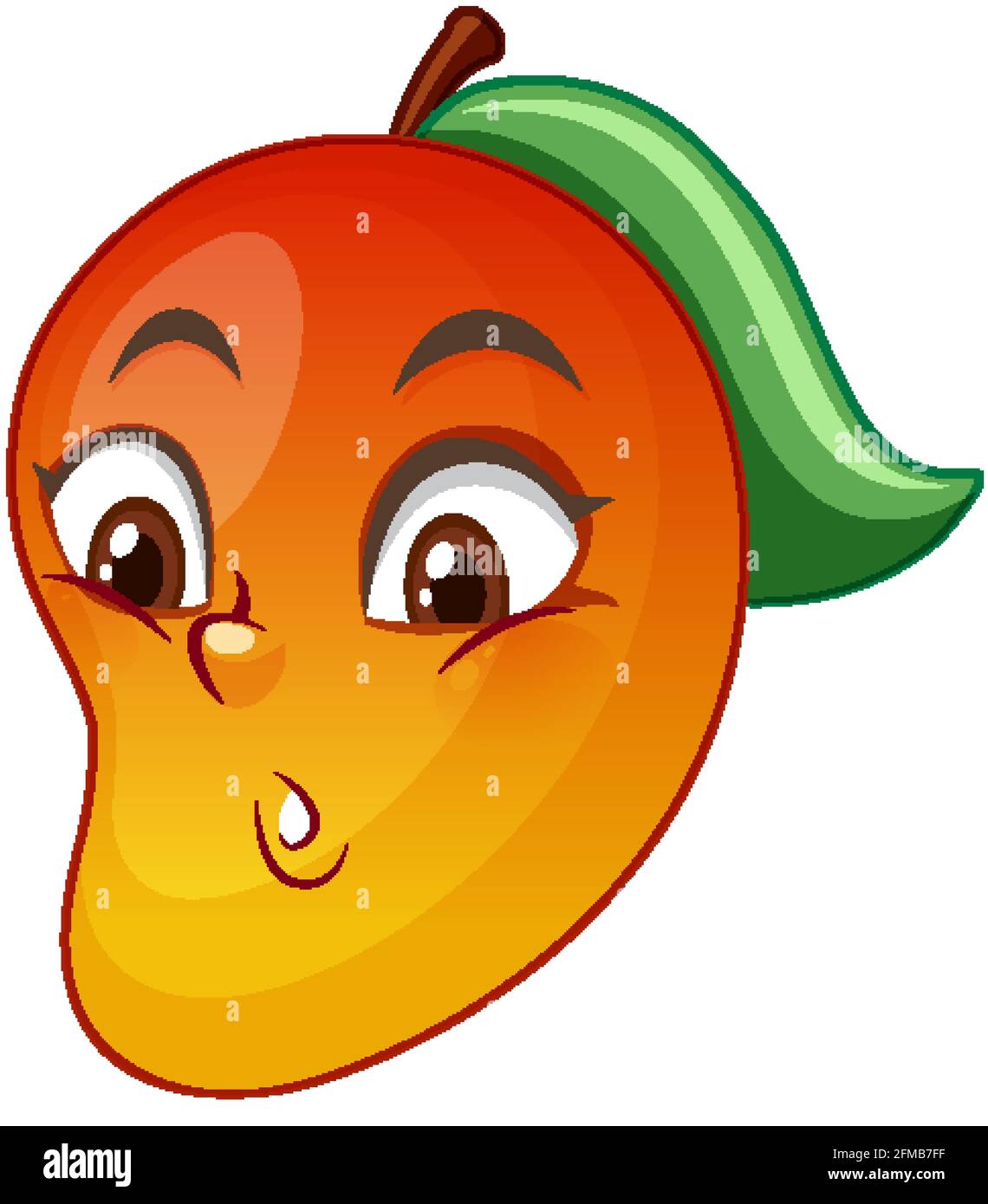 Mango cartoon character with facial expression illustration Stock ...